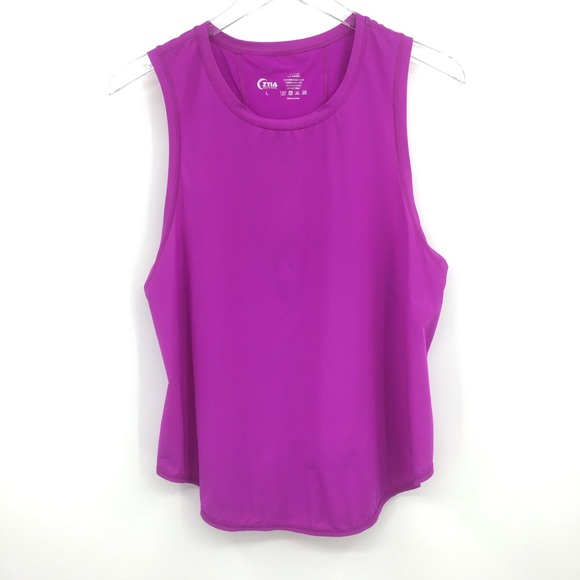 ZYIA | Tops | Zyia Active Fuchsia Split Back Mesh Panel Sleeveless Top ...